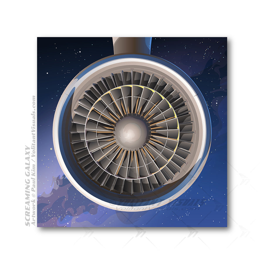 Aviation Art Poster / C-5 Galaxy TF39 Engine / Volitant Visuals