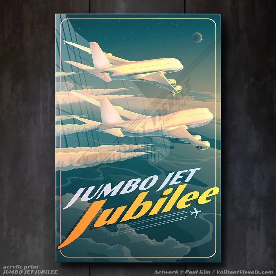 Aviation Art Poster / Jumbo Jet Jubilee / Volitant Visuals
