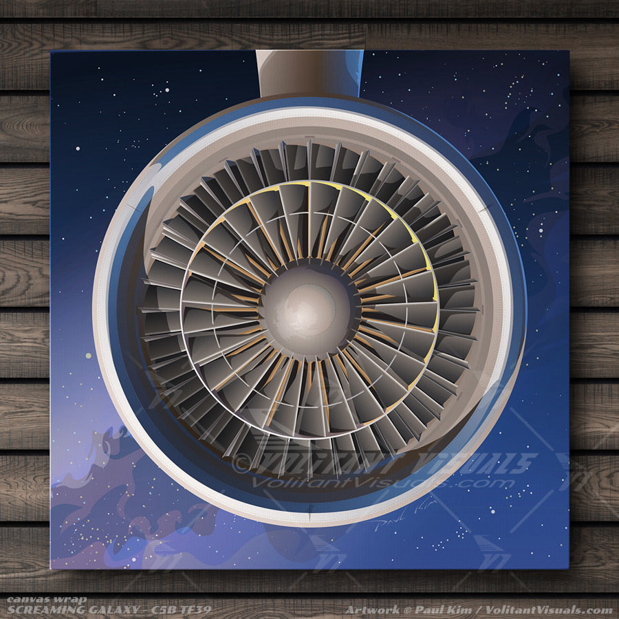 Aviation Art Poster / C-5 Galaxy TF39 Engine / Volitant Visuals